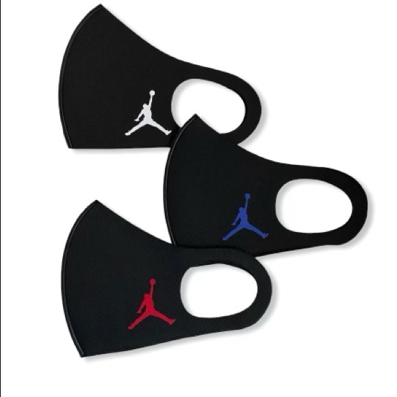 Handmade | Accessories | Face Mask 3pcs Michael Jordan Jumpman Mix Logo ...